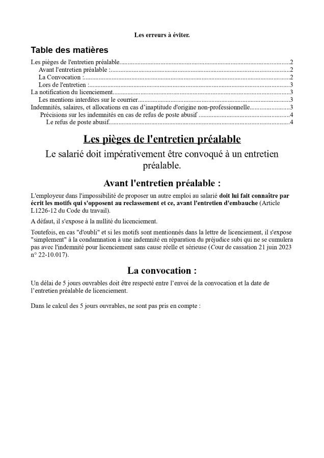 Licencier son salarié pour inaptitude en cas de refus de reclassement ...